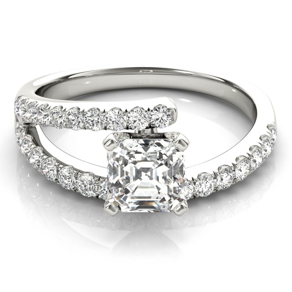Ariana Jewel 14K White Gold Plated Ring - 2 Ct Asscher Cut Solitaire ...