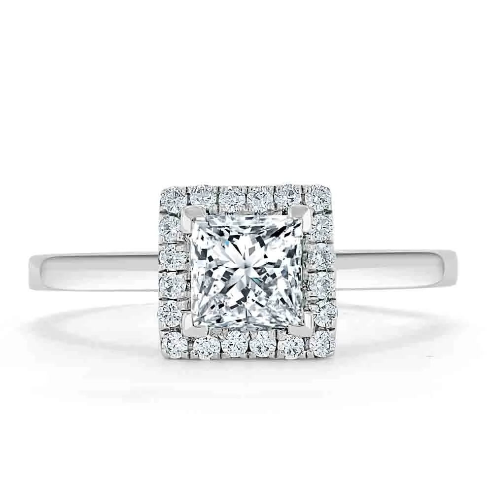 Ariana Jewel 14K White Gold Plated Ring for Her - 2 Ct Princess Cut ...