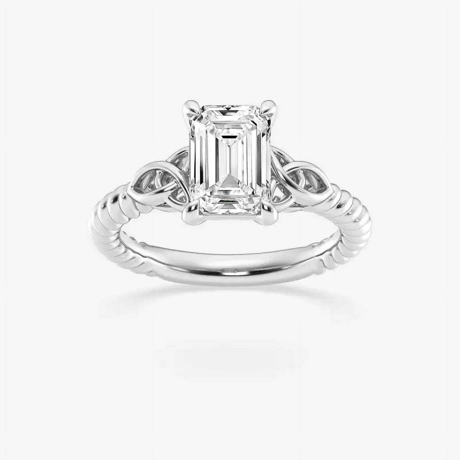 Ariana Jewel 14K White Gold Plated Ring - Excellent 2 Ct Emerald Cut ...