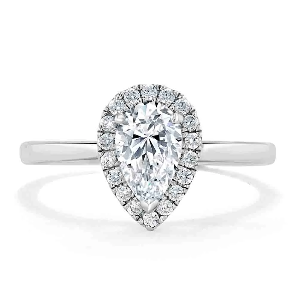 Ariana Jewel 14K White Gold Plated Ring for WoHim - 1.9 Ct Pear Cut ...