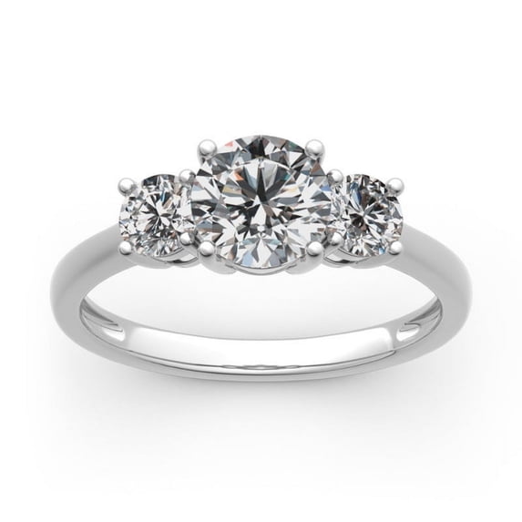 Ariana Jewel 14K White Gold Plated Rings - 1.5 Ct Round Cut Three Stone ...