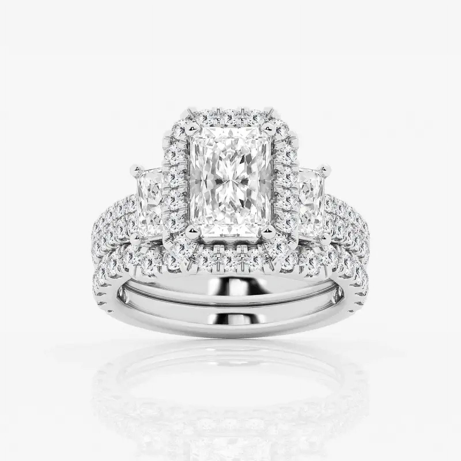 Ariana Jewel 14K White Gold Plated Rings - 1.7 Ct Radiant Cut Lab ...