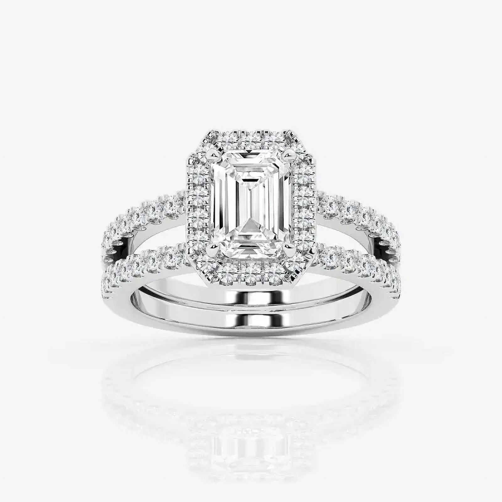Ariana Jewel 14K White Gold Plated Rings - 1.8 Ct Emerald Cut Diamond ...