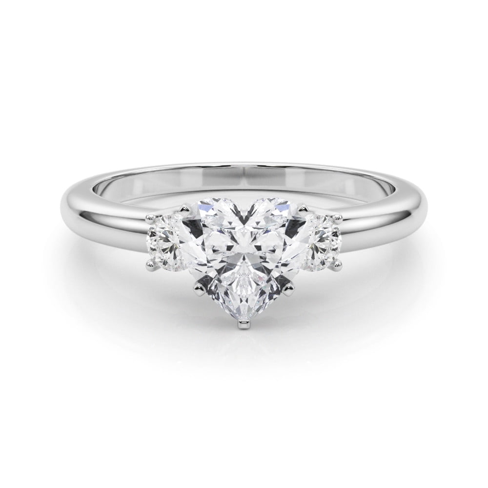 Ariana Jewel 14K White Gold Plated Solitaire Engagement Ring - Heart ...