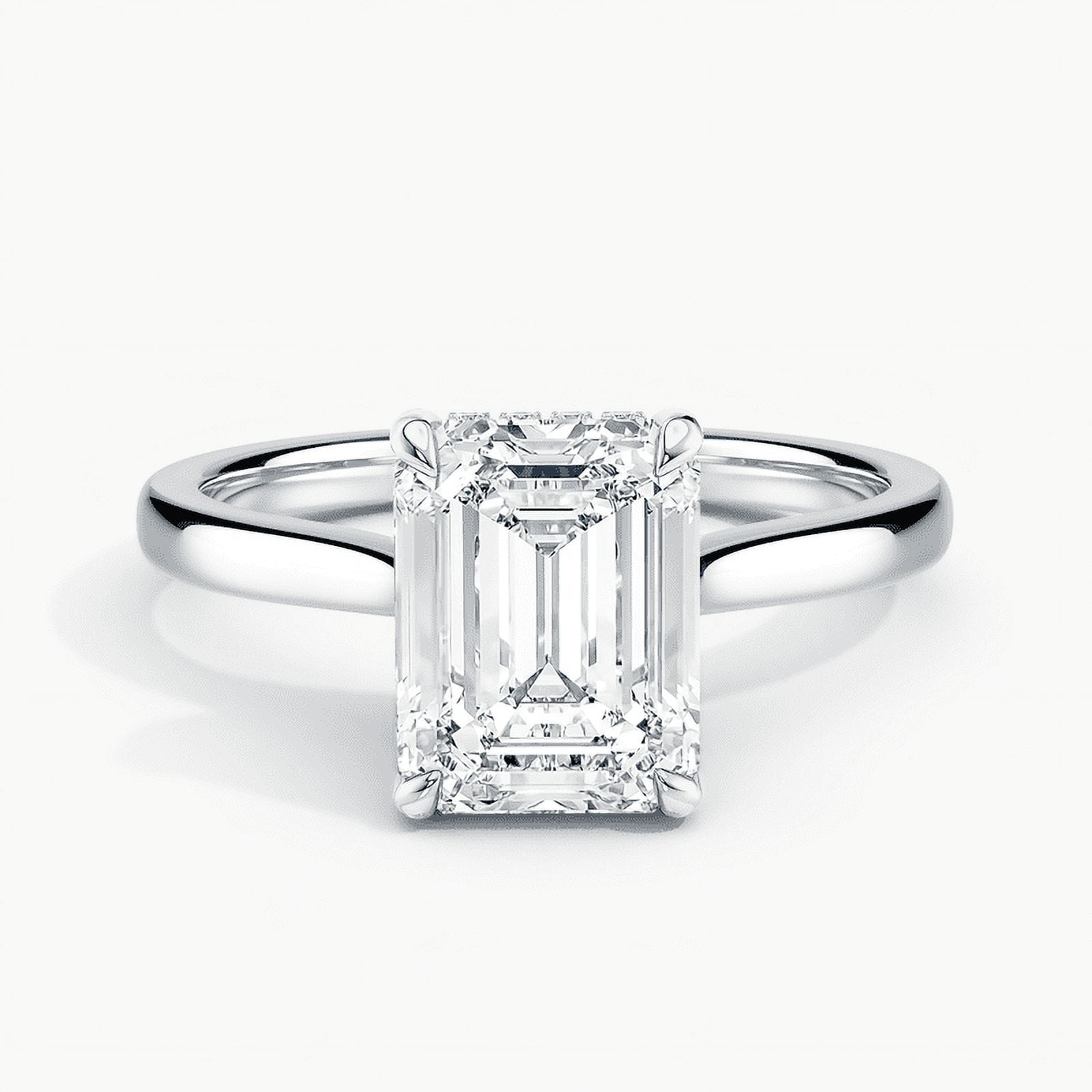 Ariana Jewel 2.1 Ct Emerald Cut Diamond Ring - 14K White Gold Plated ...