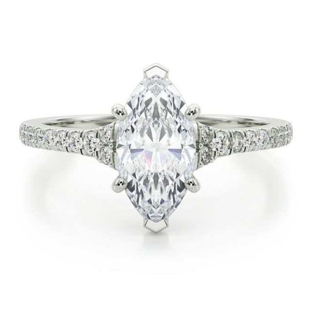 Ariana Jewel 2.1 Ct Marquise Cut Solitaire Diamond Ring - Lab-Created ...