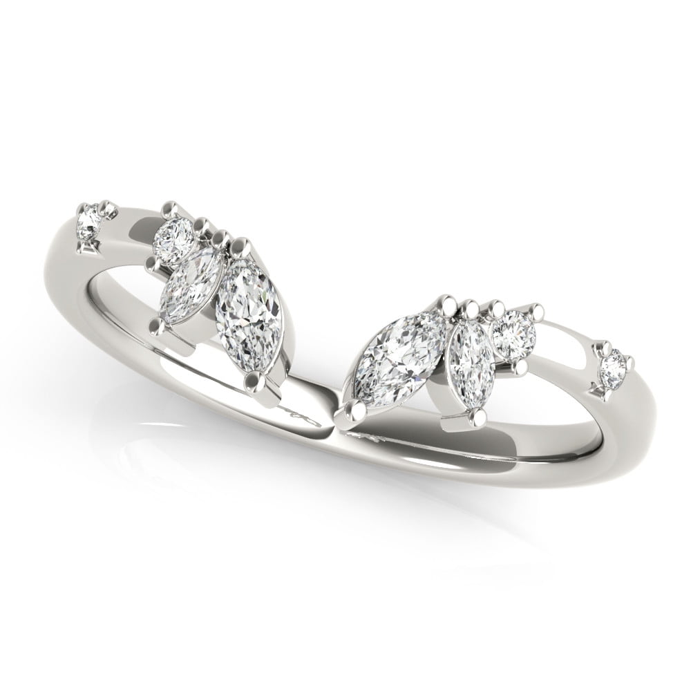 Ariana Jewel 2.1 Ct Marquise Cut V Shape Eternity Diamond Engagement ...