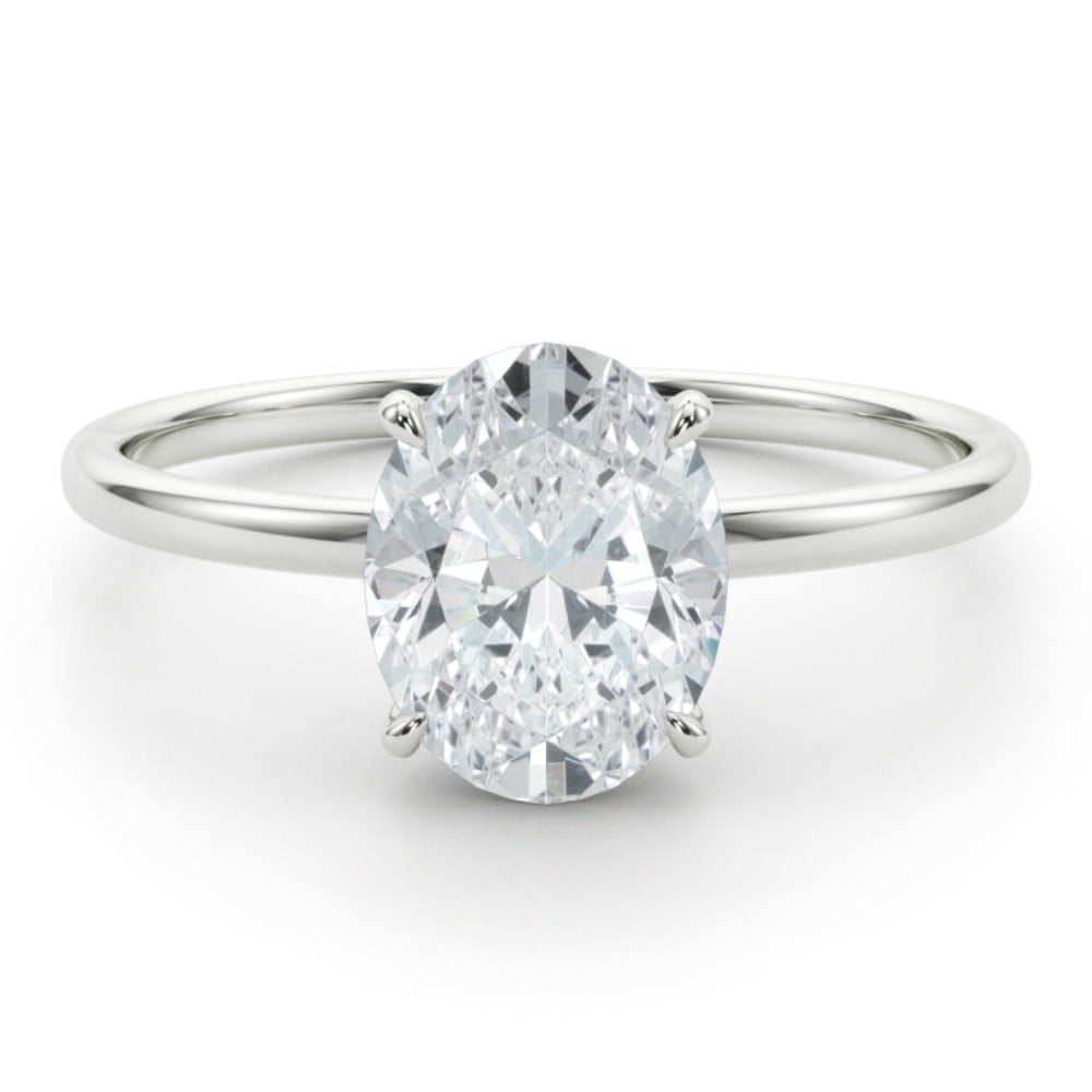 Ariana Jewel 2.1 Ct Oval Cut Hidden Halo Solitaire Diamond Ring for ...