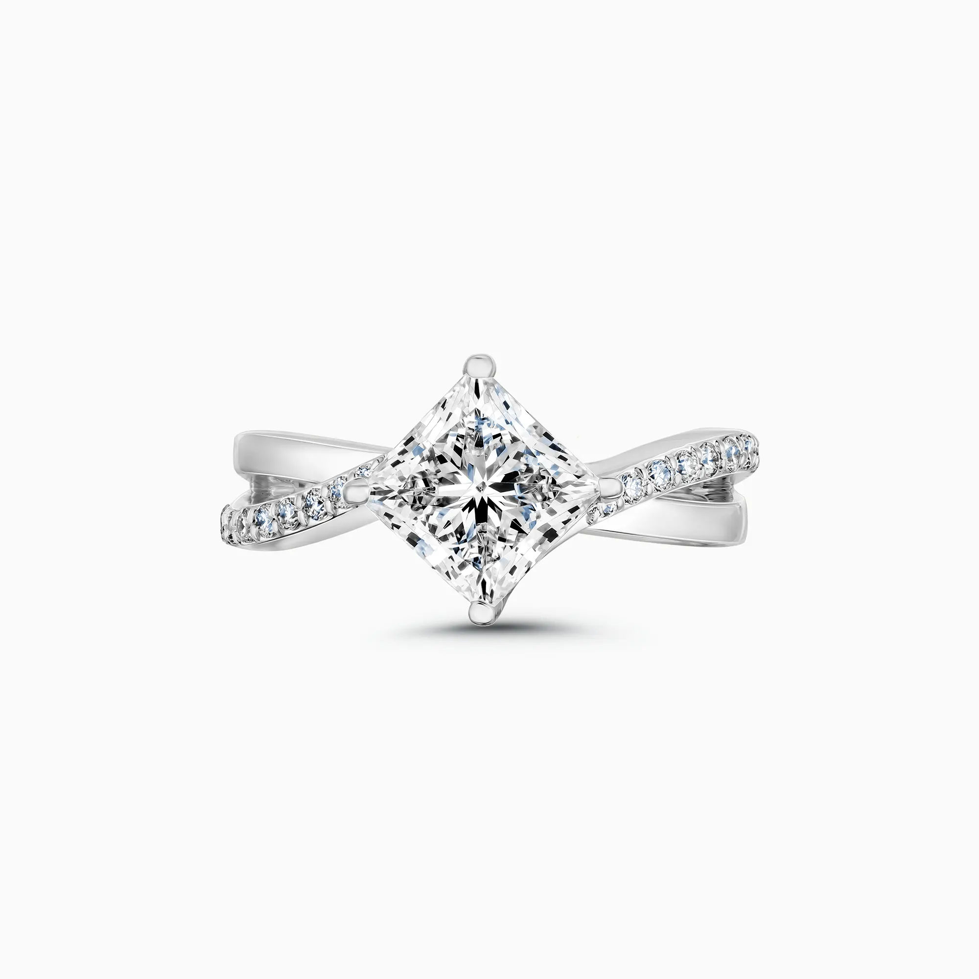 Ariana Jewel 2.1 Ct Princess Cut Diamond Engagement Ring - 14K White ...