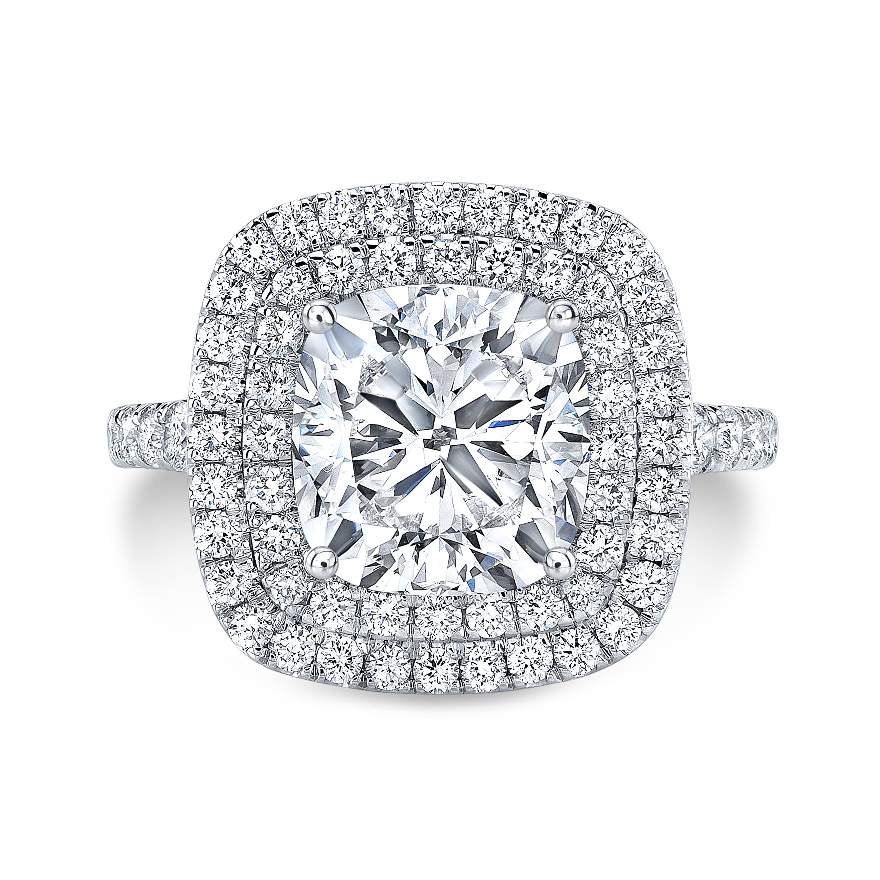 Ariana Jewel 2.1 Ct Round Cut Diamond Ring - 14K White Gold Plated Band ...