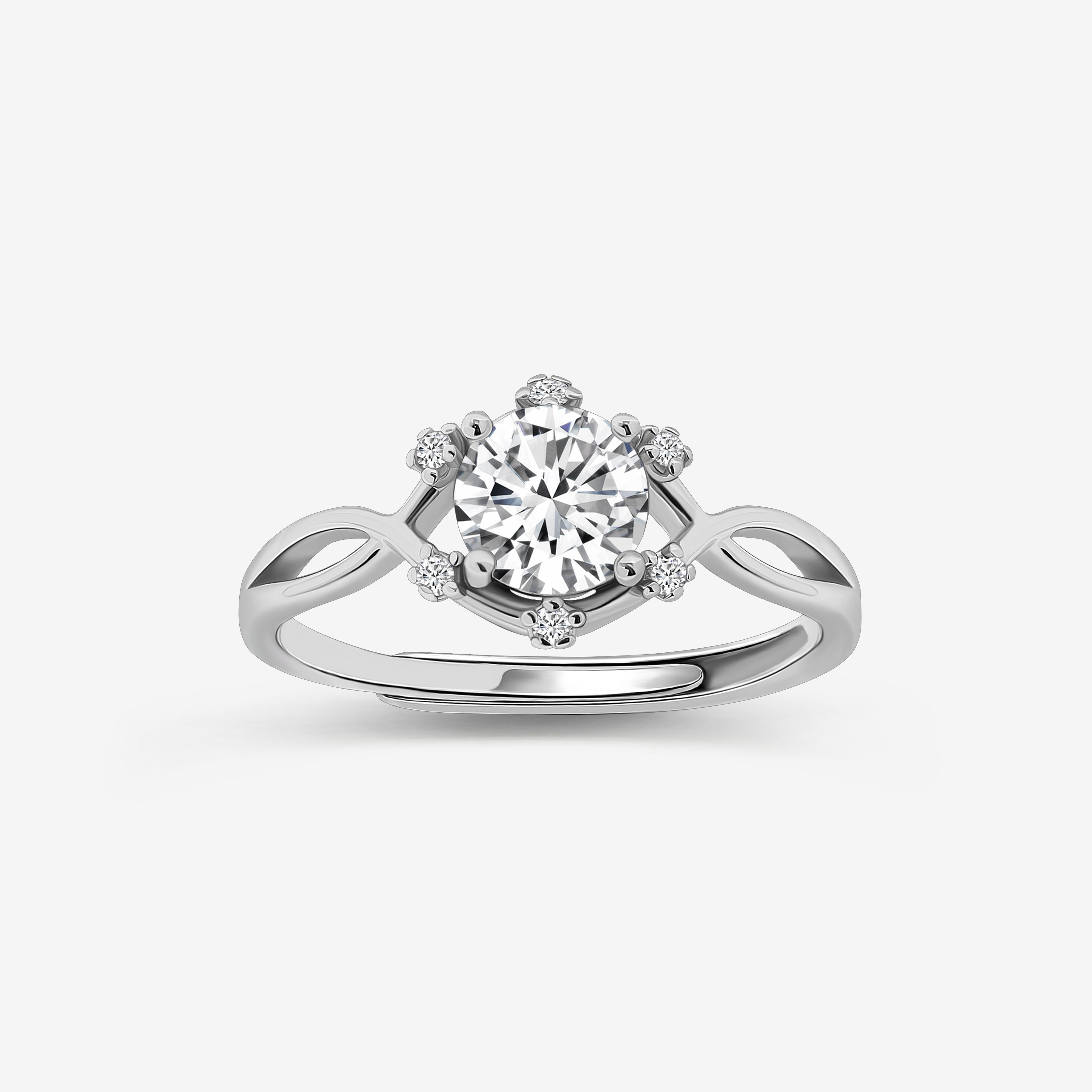 Ariana Jewel 2.1 Ct Round Cut Diamond Ring - 14K White Gold Plated Ring ...