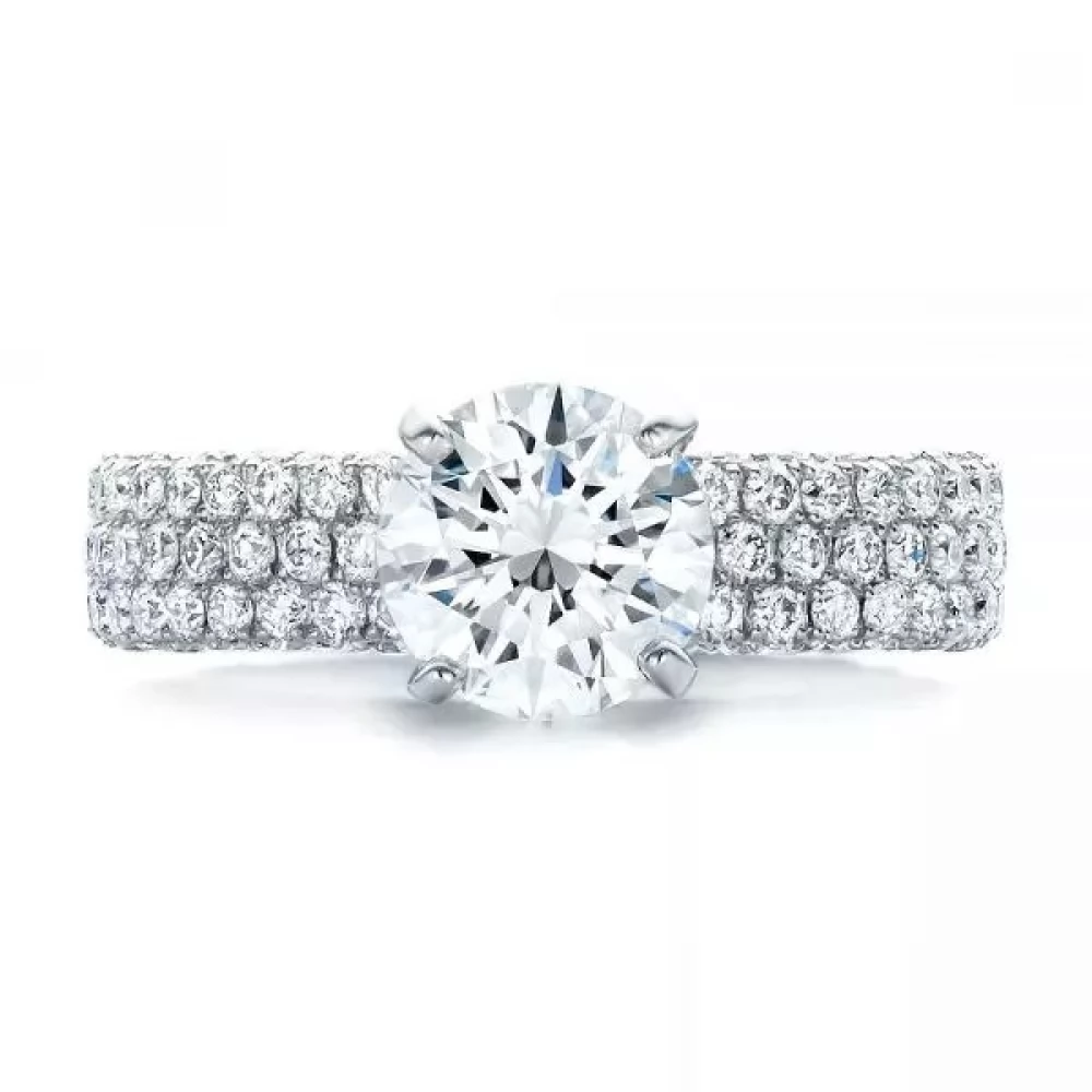Ariana Jewel 2.1 Ct Round Diamond Ring - 14k White Gold Plated ...