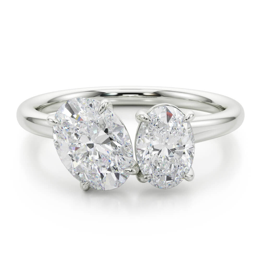 Ariana Jewel 2.13 Ct Oval Cut Two Stone Engagement Ring - Lab-Created ...