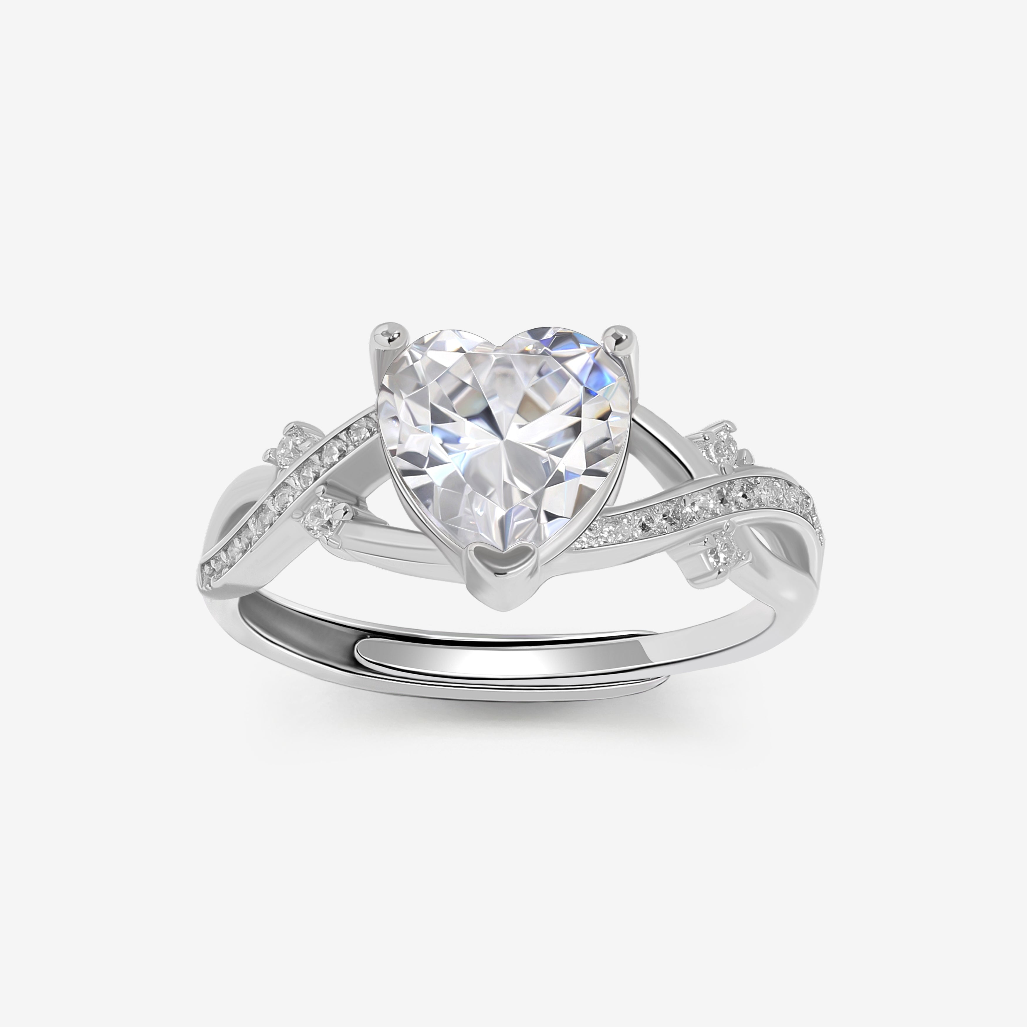 Ariana Jewel 2.2 Ct Heart Cut Diamond Ring - 14K White Gold Plated ...