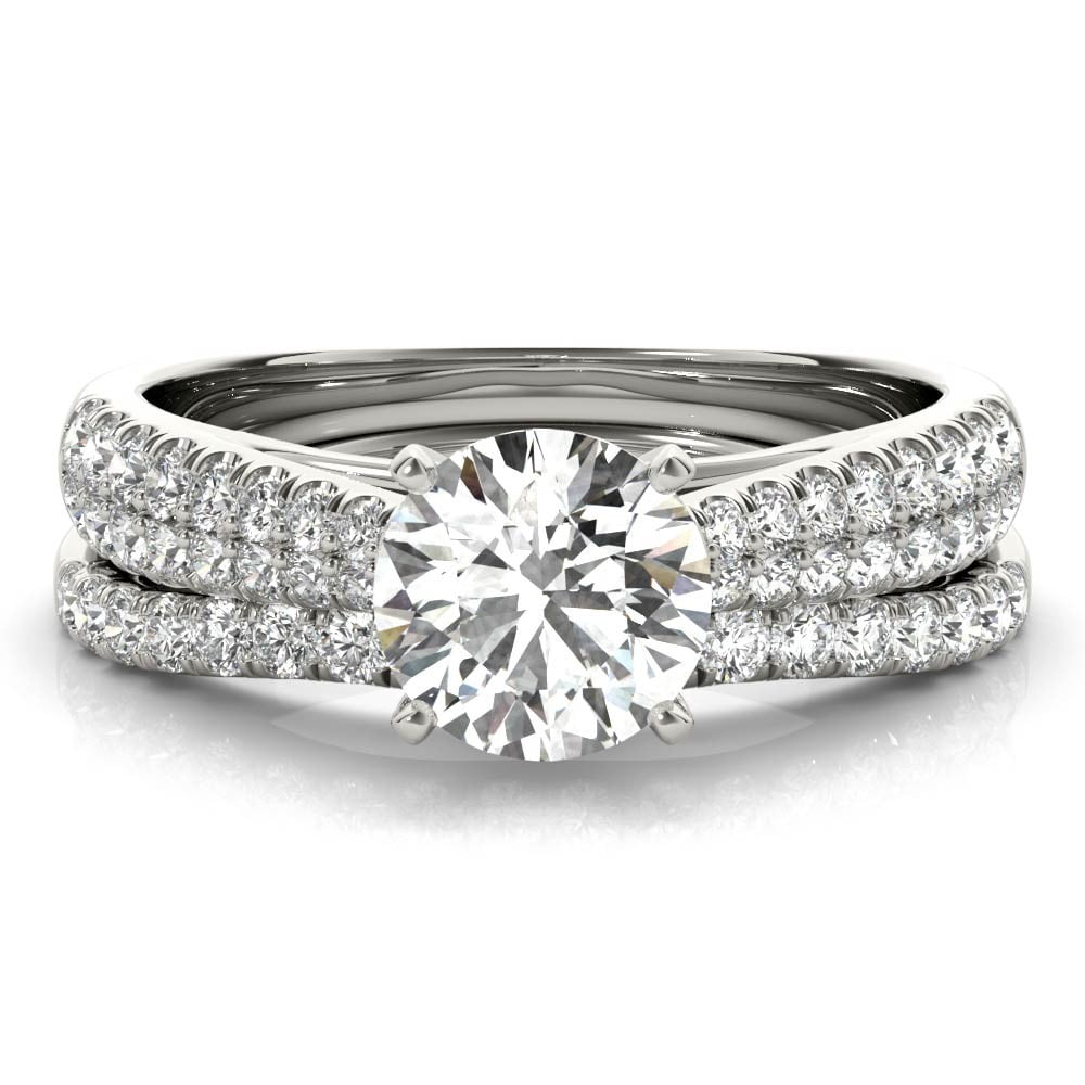 Ariana Jewel 2 Ct Brilliant Round Cut Halo Engagement Ring - 14K White Gold Plated Wedding Band ...