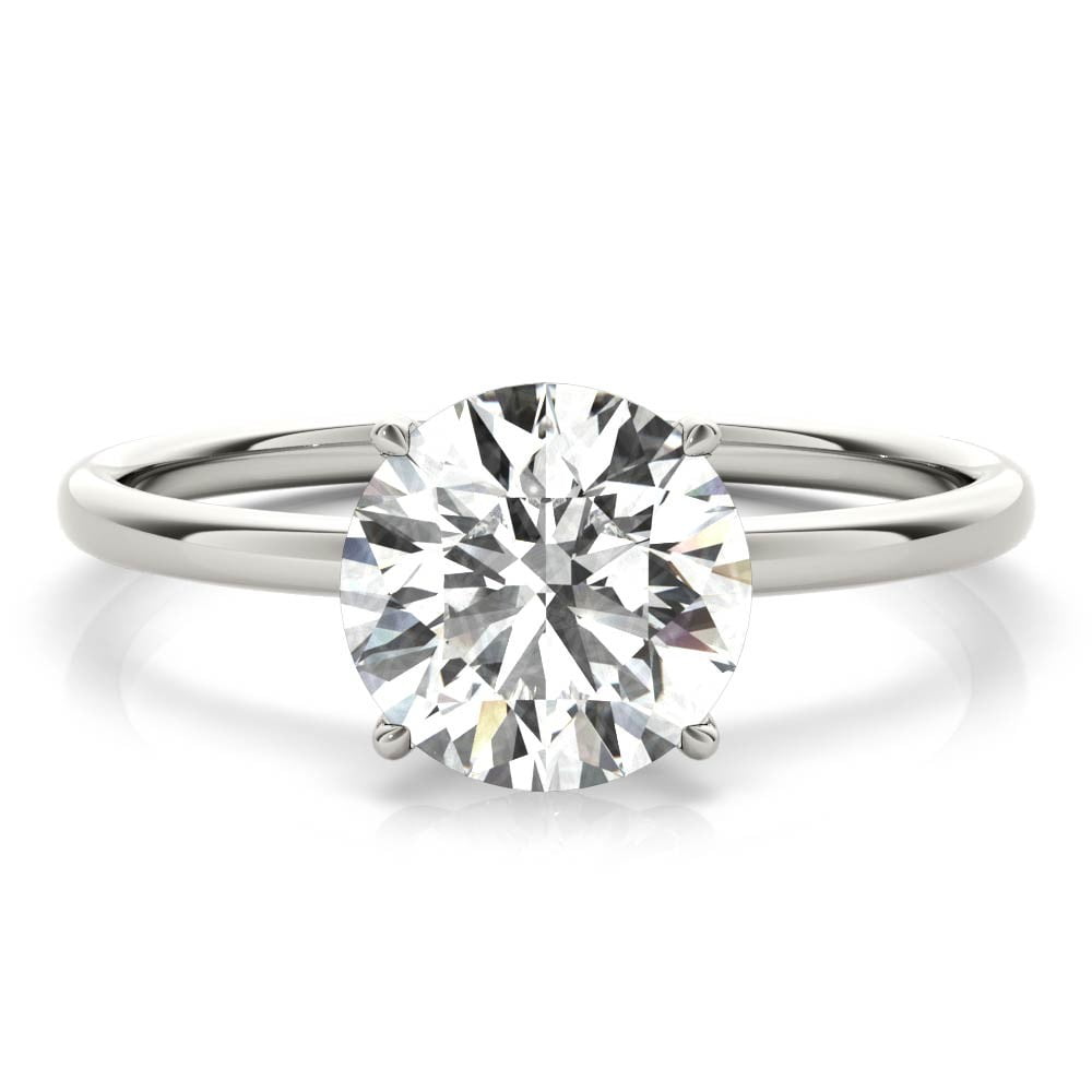Ariana Jewel 2 Ct Brilliant Round Cut Hidden Halo Diamond Ring - Simple ...