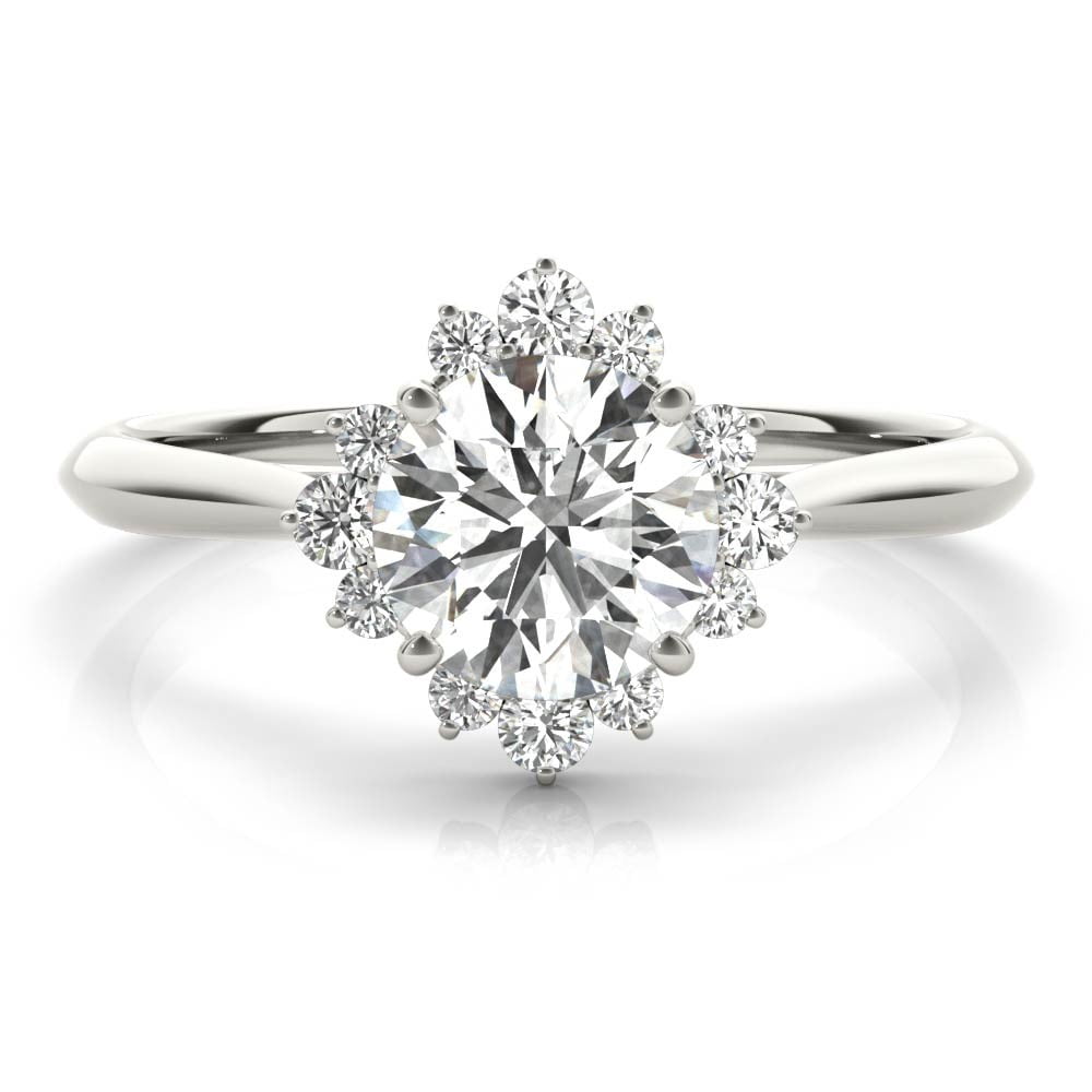 Ariana Jewel 2 Ct Brilliant Round Cut Solitaire with Accent Diamond Ring for Her - Pirouette ...