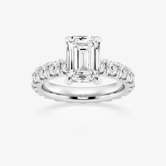 Ariana Jewel 2 Ct Diamond Engagement Ring for Women - Emerald Cut Lab ...