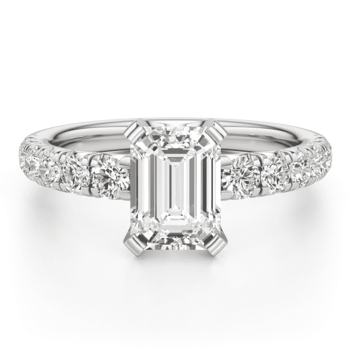 Ariana Jewel 2 Ct Emerald Cut Solitaire Engagement Rings - 14K White ...