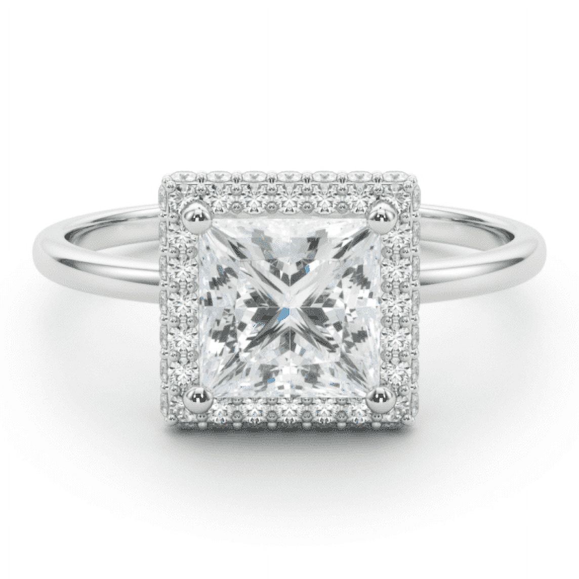 Ariana Jewel 2 Ct Excellent Princess Cut Hidden Halo Solitaire Diamond ...