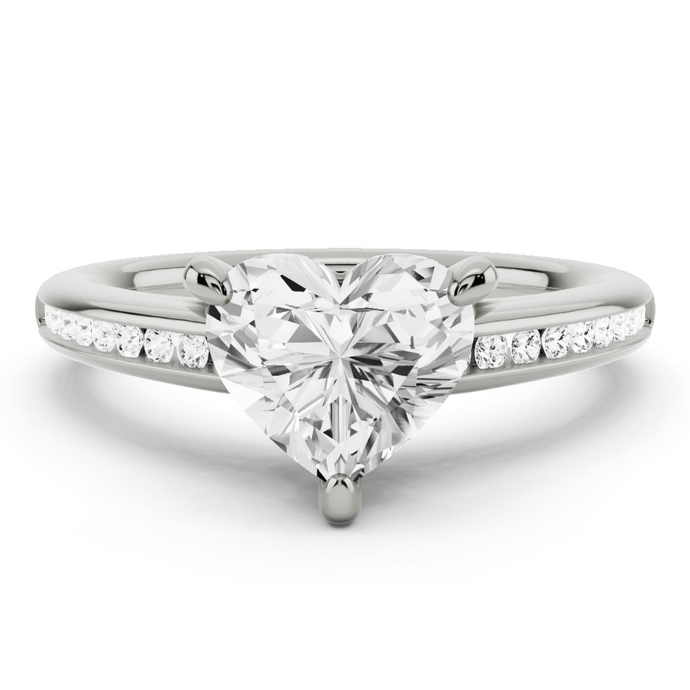 Ariana Jewel 2 Ct Heart Cut Eternity Diamond Engagement Ring ...