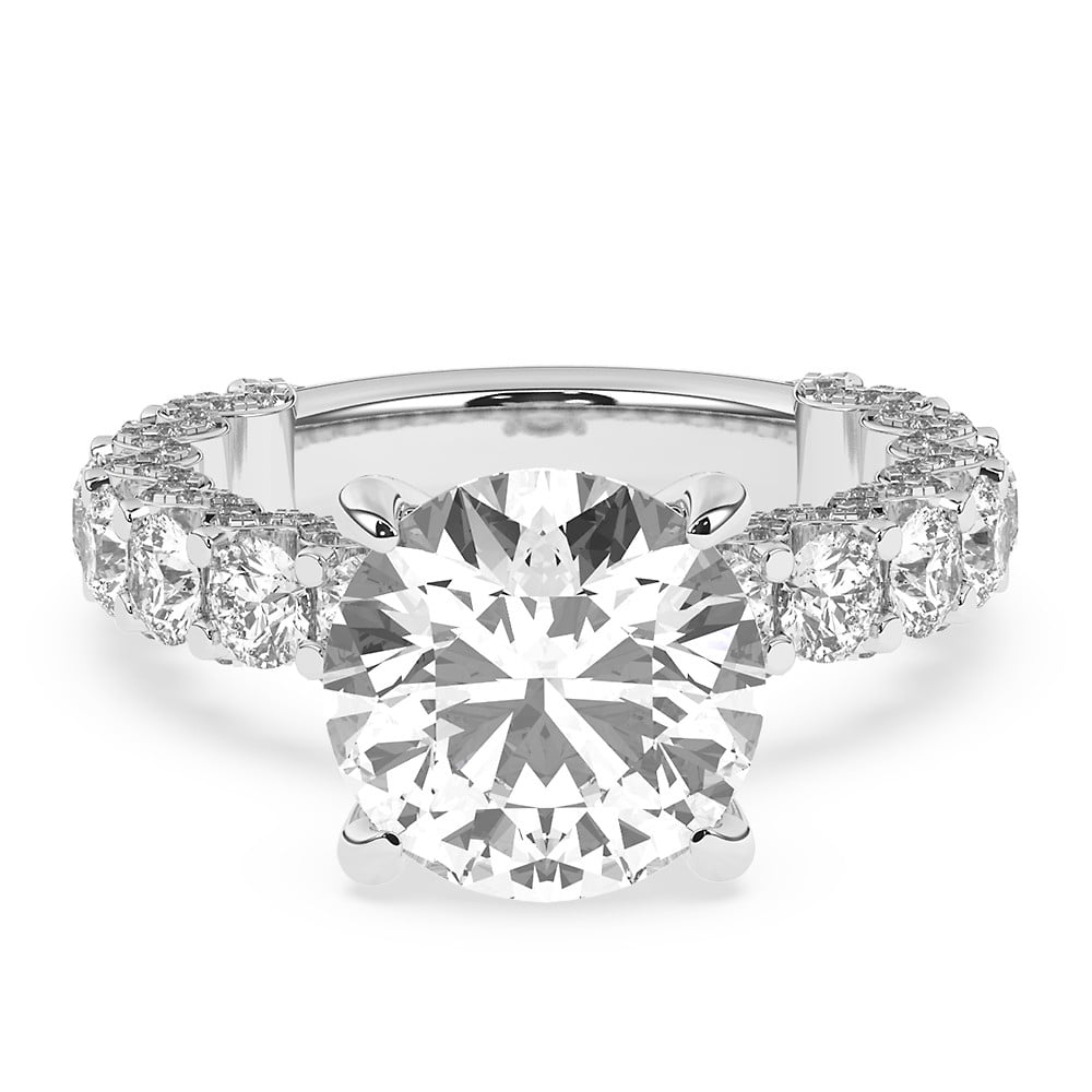 Ariana Jewel 2 Ct Lab-Created Simulated Diamond Round Cut Engagement Ring for Women's - 14K ...