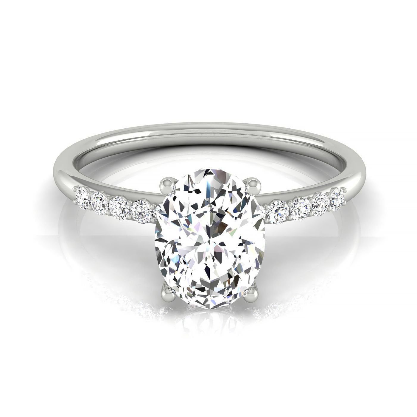 Ariana Jewel 2 Ct Oval Cut Diamond Ring - 14K White Gold Plated Band ...