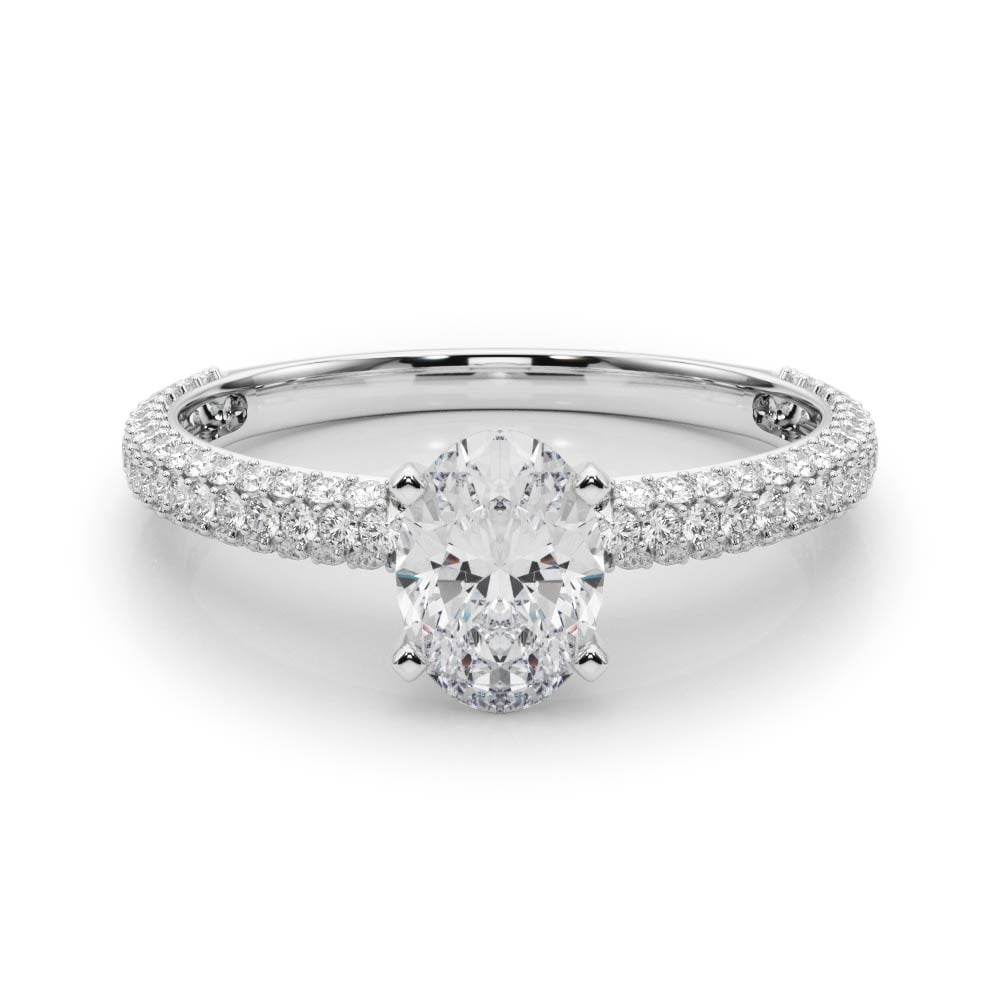Ariana Jewel 2 Ct Oval Cut Diamond Ring – 14K White Gold Plated ...