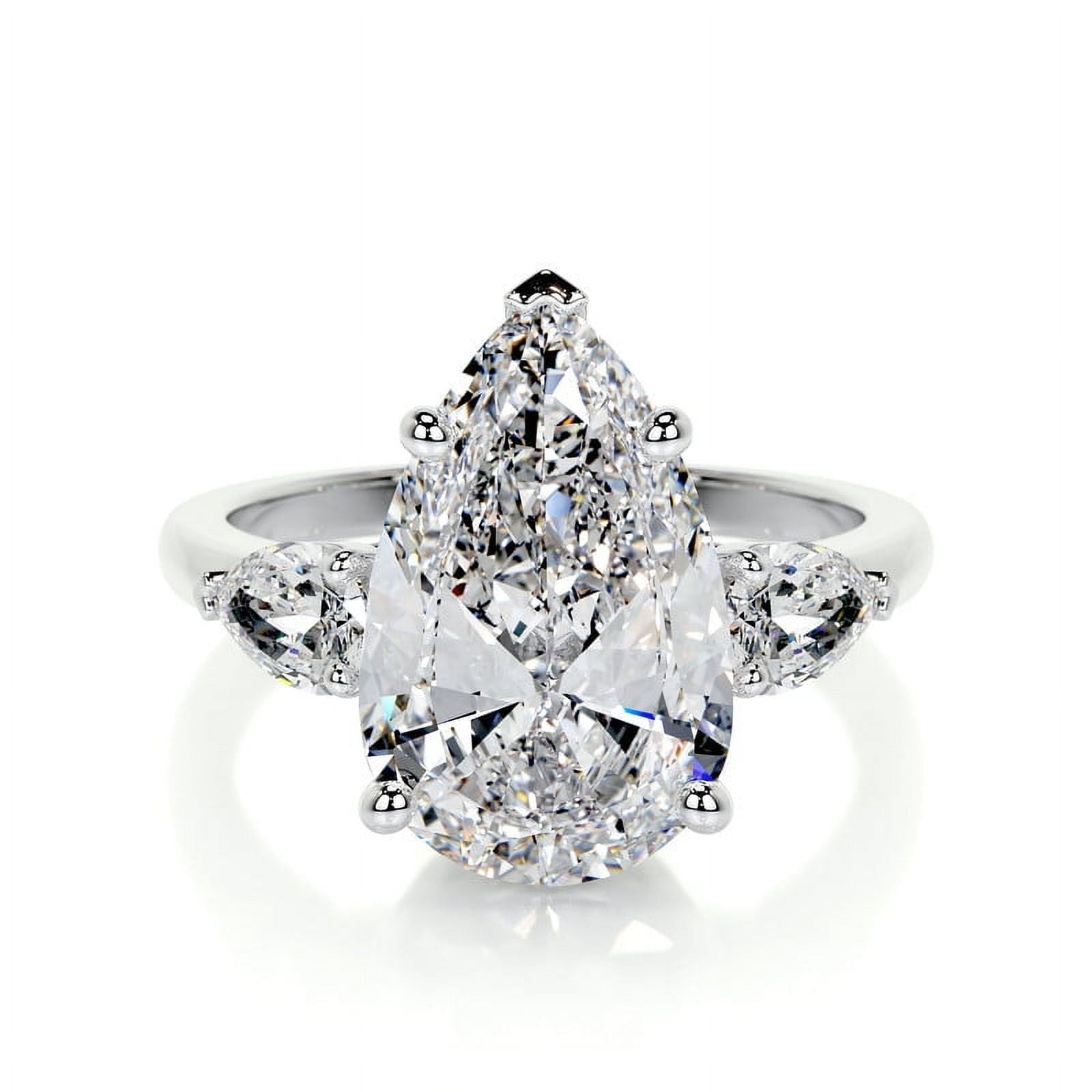Ariana Jewel 2 Ct Pear Cut Engagement Ring - 14K White Gold Plated with ...