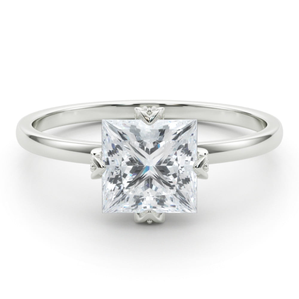 Ariana Jewel 2 Ct Princess Cut Hidden Diamond Ring for Her - Solitaire ...