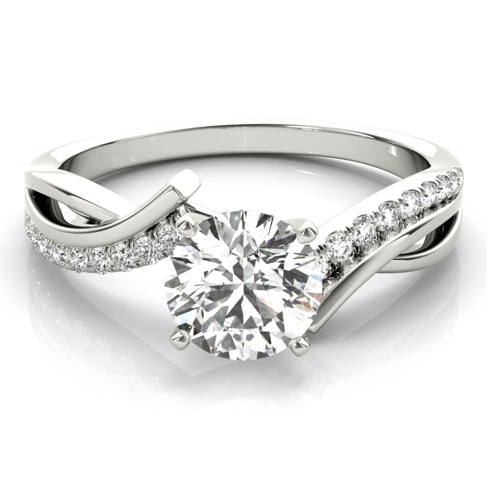 Ariana Jewel 2 Ct Round Cut Solitaire with Accent Diamond Rings ...