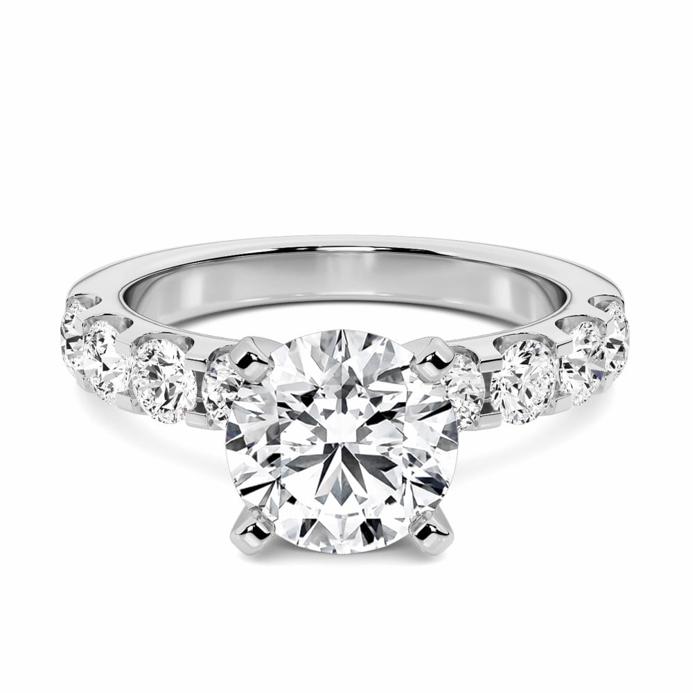 Ariana Jewel 2 Ct Round Cut Solitaire Engagement Ring - 14K White Gold ...