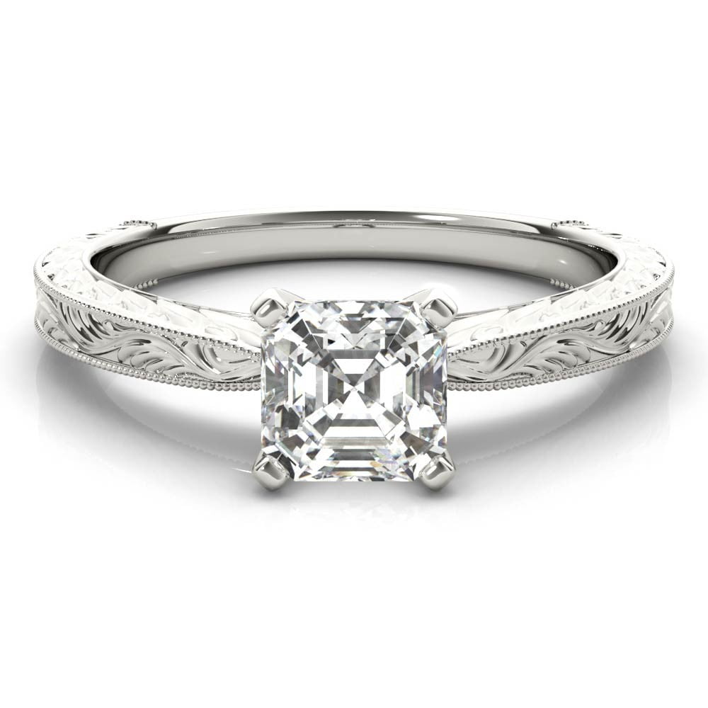 Ariana Jewel Asscher Cut 1.84 Ct Vintage Engagement Rings - Lab-Created ...