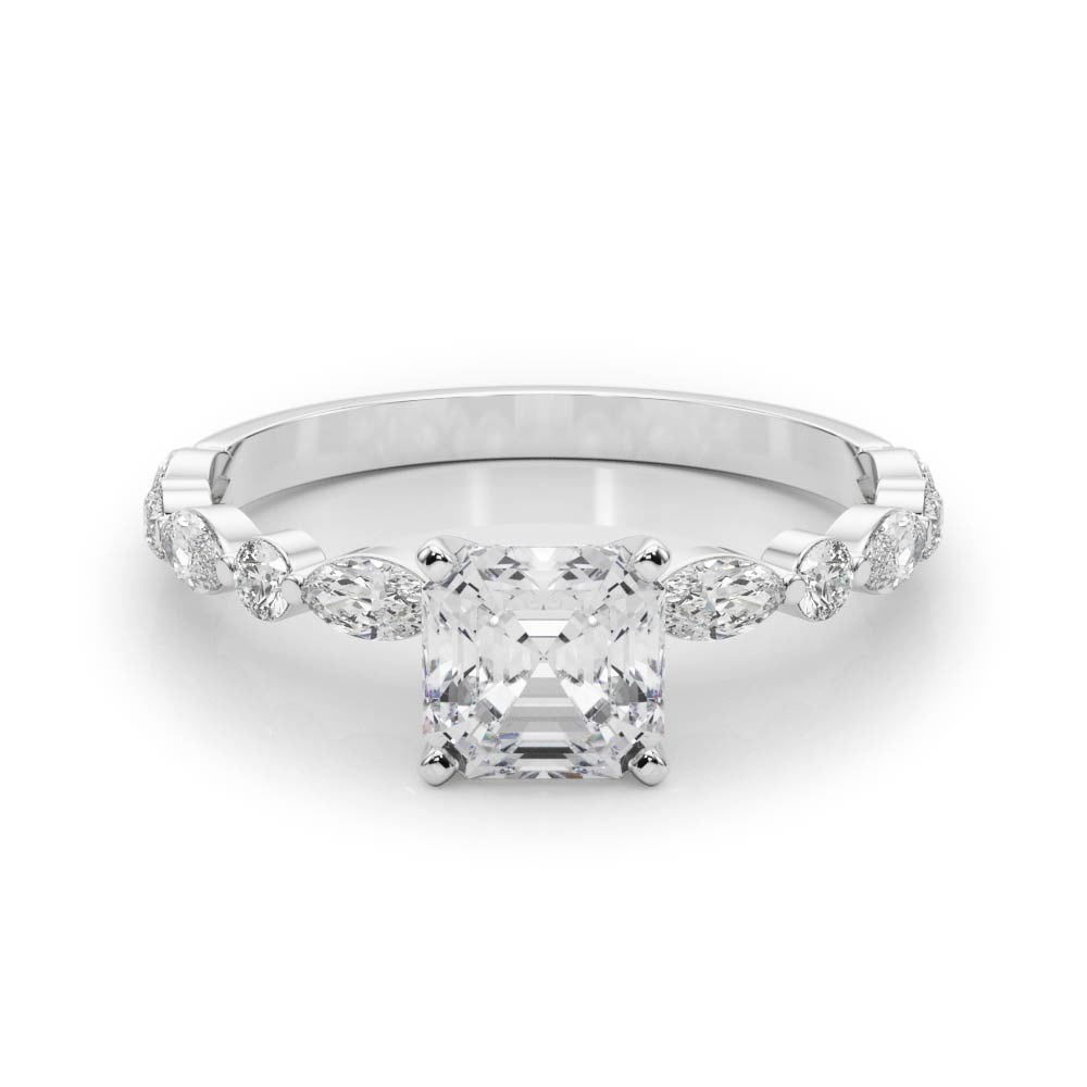 Ariana Jewel Asscher Cut 2.1 Ct Engagement Rings for Women's ...