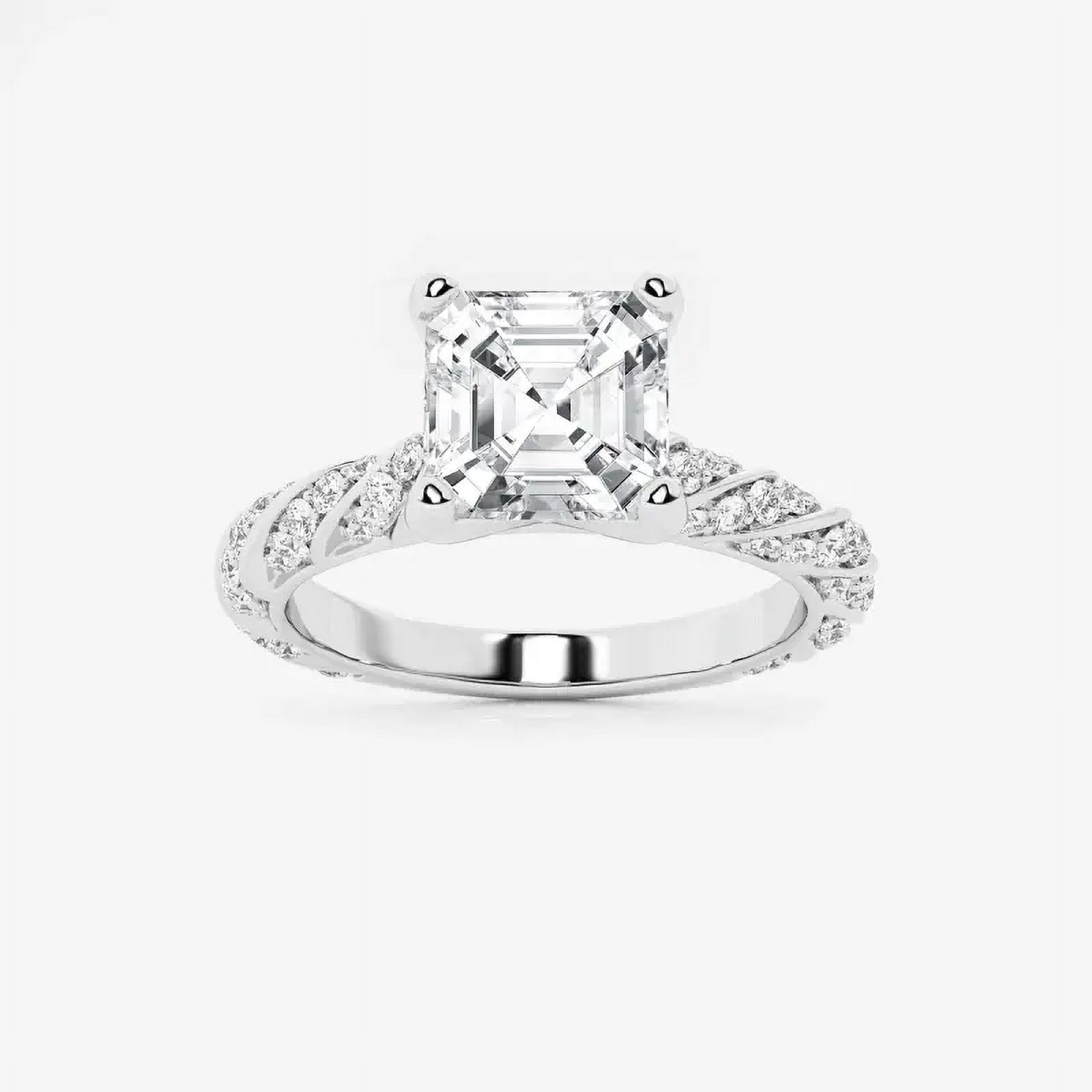 Ariana Jewel Beautiful 2 Ct Asscher Cut Lab-Created Diamond Solitaire ...