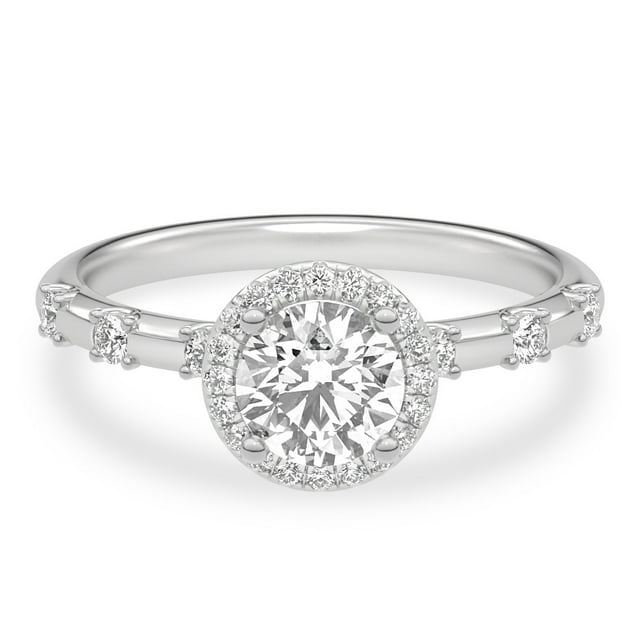 Ariana Jewel Brilliant Round Cut Halo Diamond Ring for Women's - 1.9 Ct Lab-Created Simulated ...