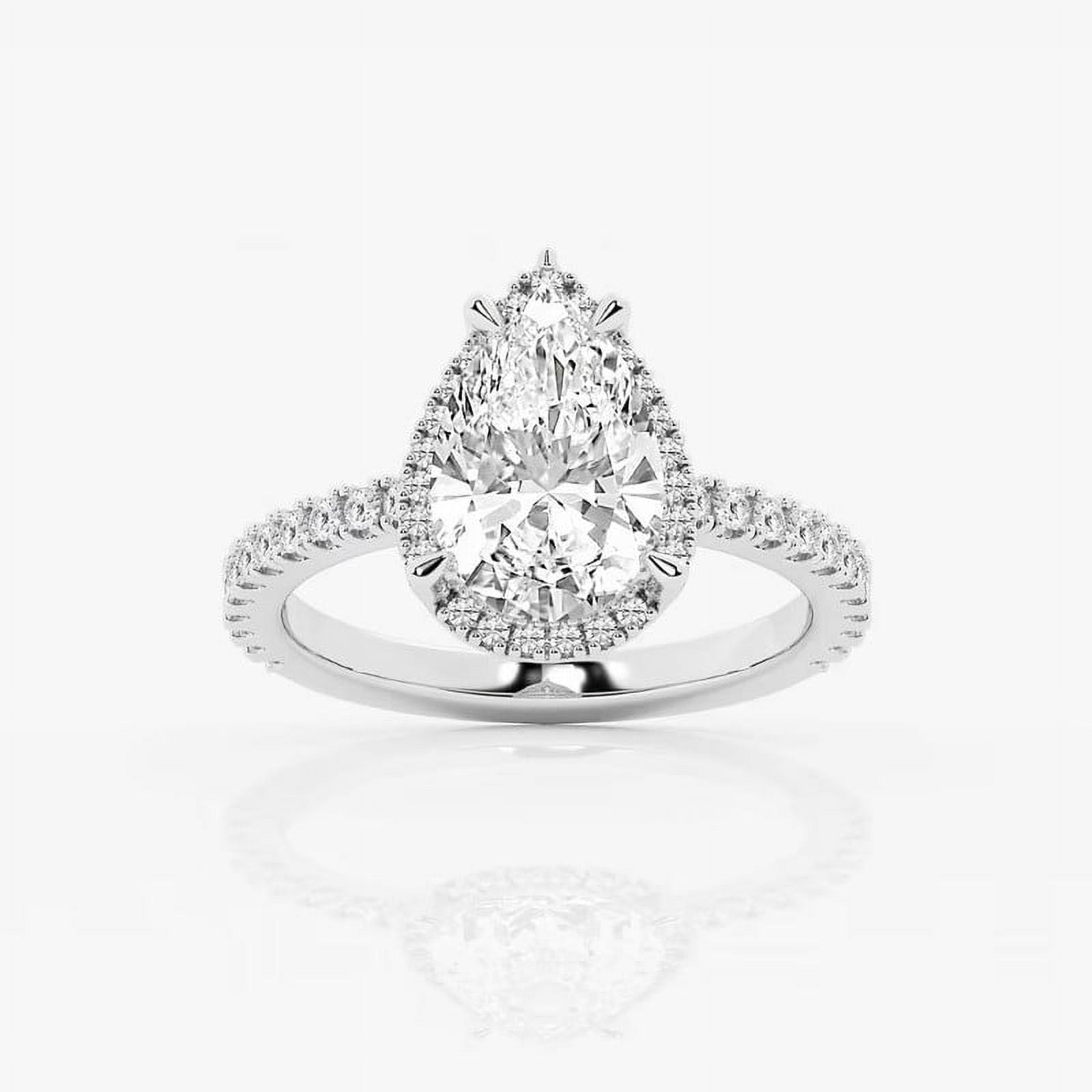 Ariana Jewel Elegant 1.6 Ct Pear Cut Lab Created Diamond Halo ...