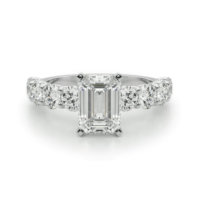 Ariana Jewel Emerald Cut 2.1 Ct Diamond Eternity Broad Band Ring - 14K ...