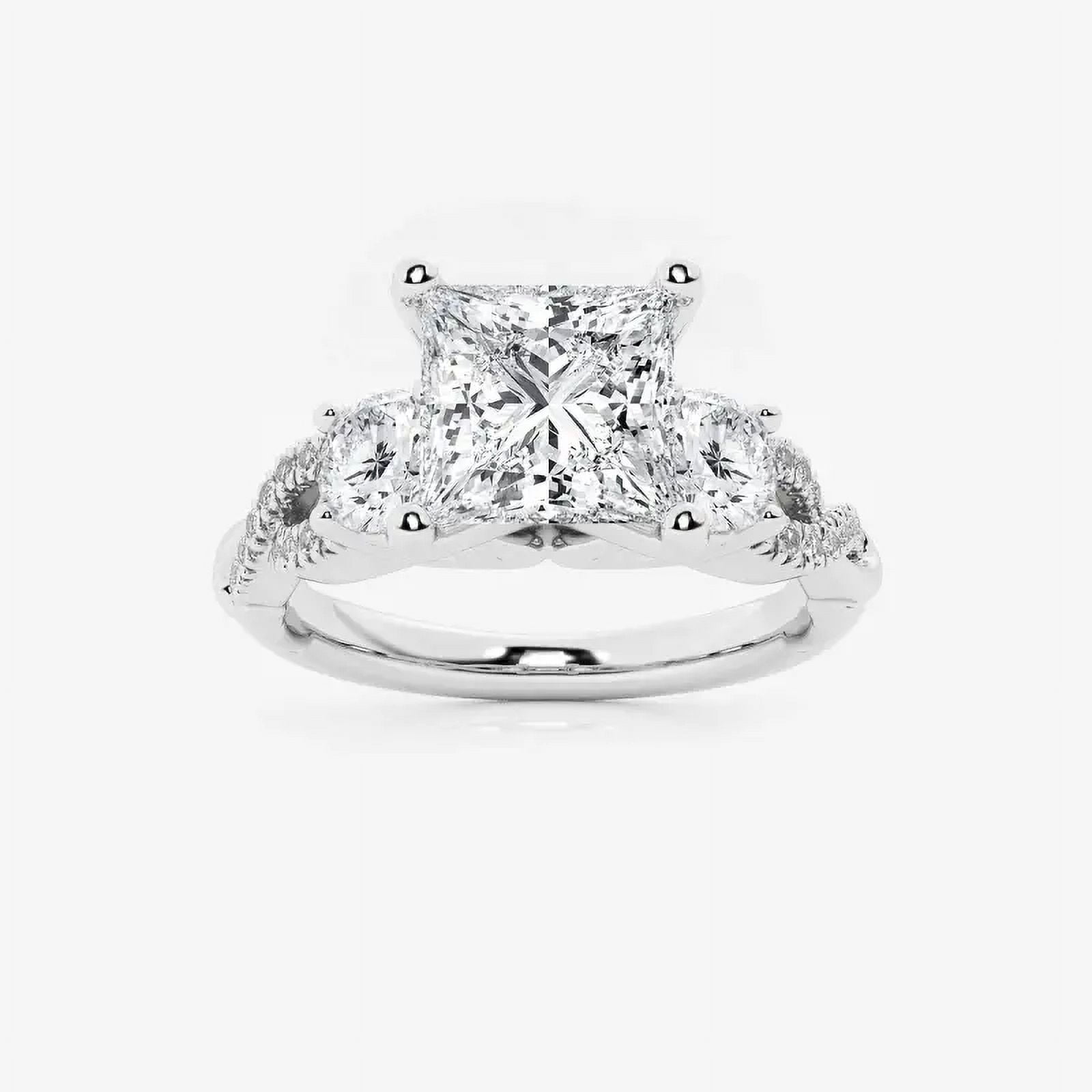 Ariana Jewel Infinity Engagement Wedding Ring - 1.9 Ct Princess Cut Lab ...