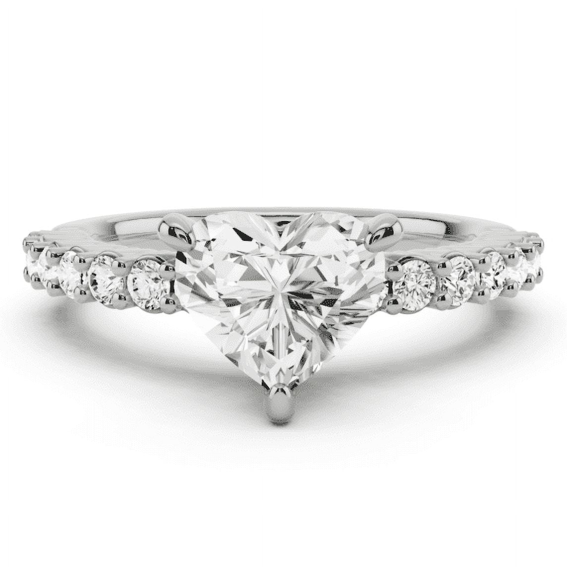 Ariana Jewel Modern Heart Cut Diamond Rings - 14K White Gold Plated ...