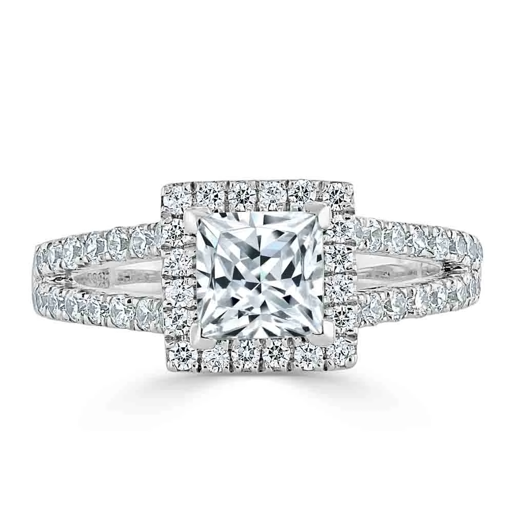 Ariana Jewel Princess Cut 1.8 Ct Lab Diamond Anniversary Ring - 14K ...
