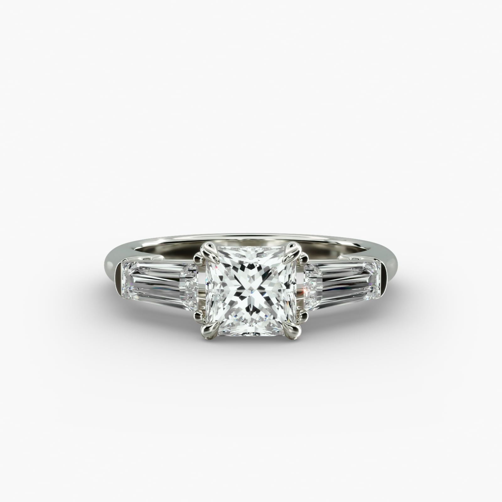 Ariana Jewel Princess Cut 2.1 Ct Diamond Ring for Her - 14K White Gold ...