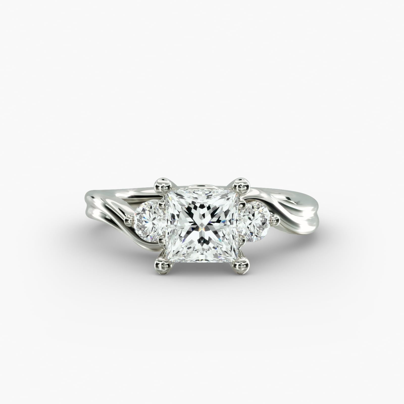 Ariana Jewel Princess Cut 2.3 Ct Diamond Ring - 14K White Gold Plated ...