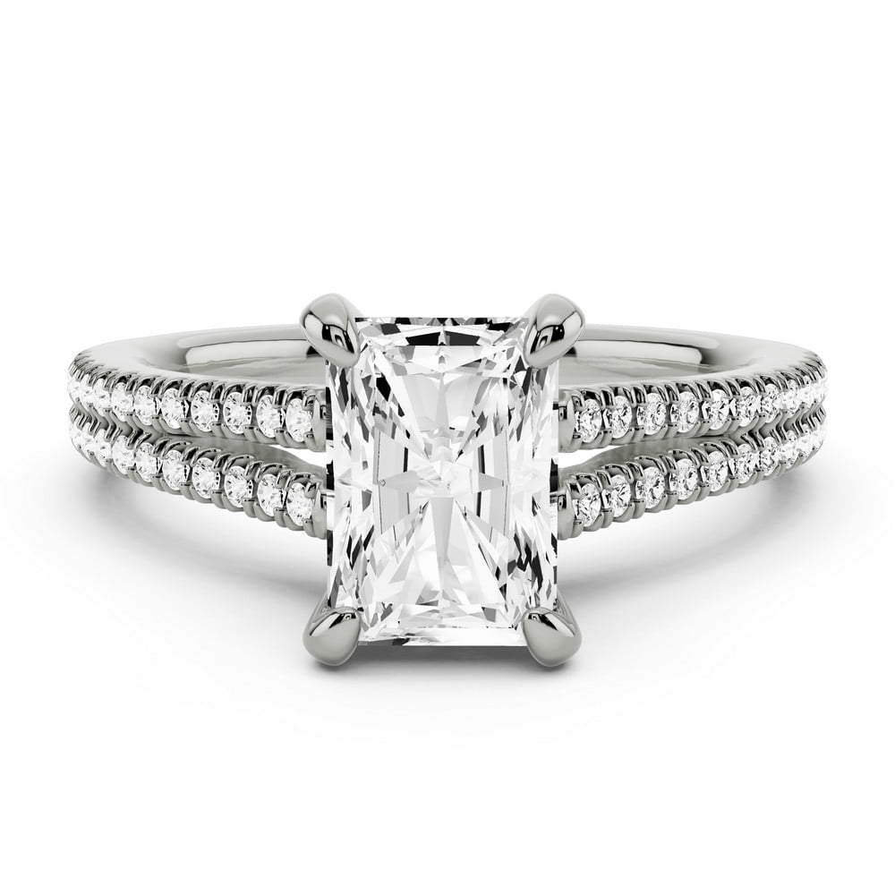 Ariana Jewel Radiant Cut 2.1 Ct Diamond Ring - Split Shank Eternity ...
