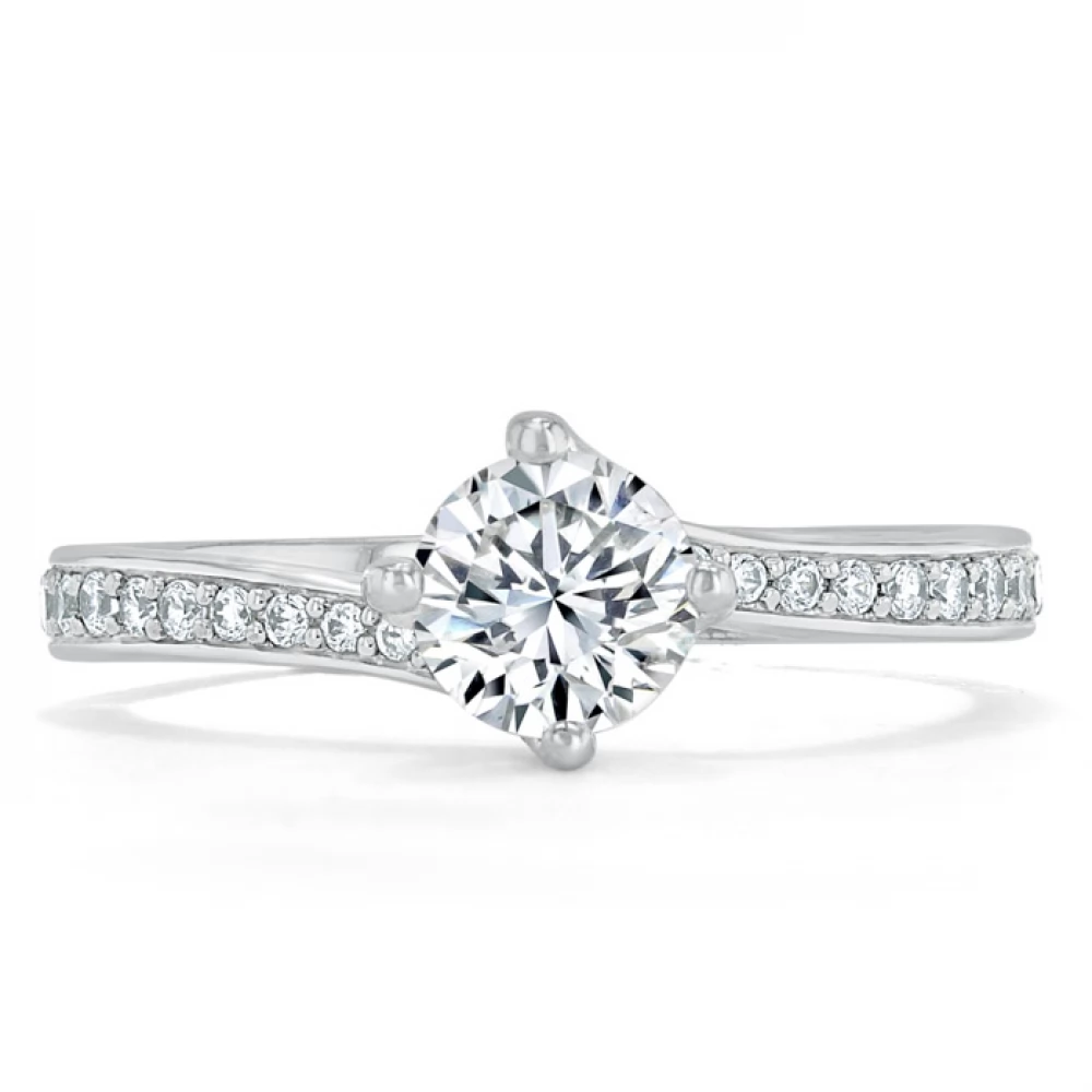 Ariana Jewel Round Cut 1.8 Ct Lab Engagement Ring - 14K White Gold Plated Anniversary Jewelry ...