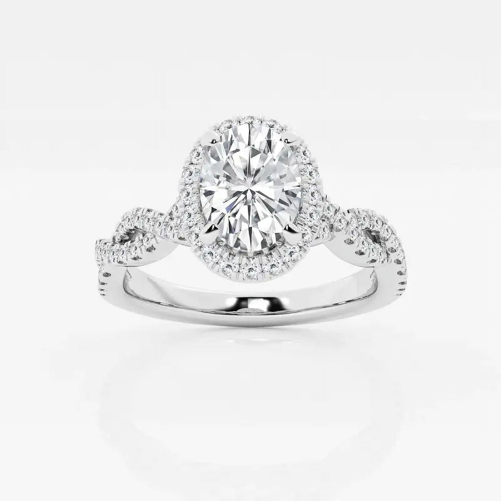 Ariana Jewel Stunning 2 Ct Oval Cut Infinity Twisted Cross Over Shank ...