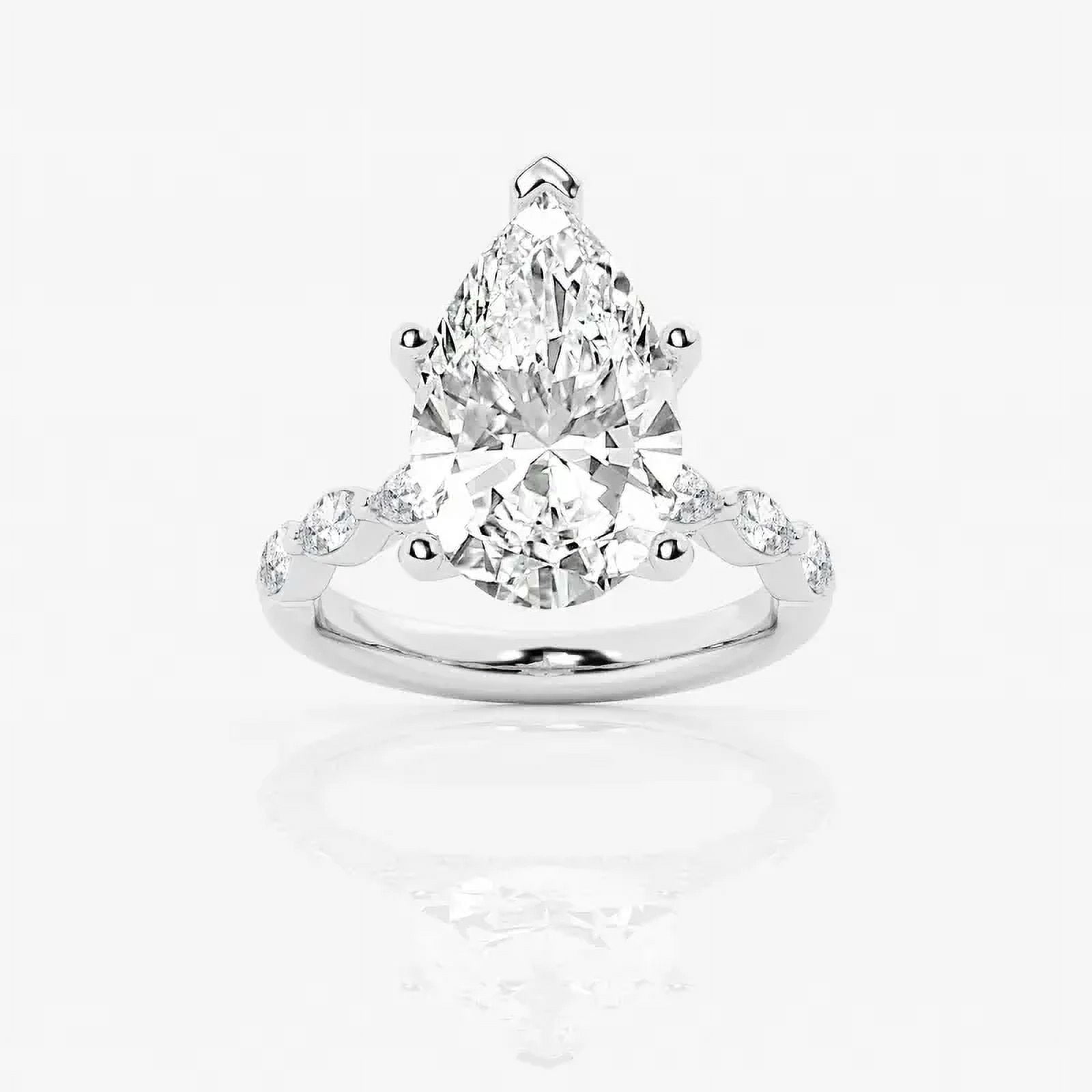 Ariana Jewel Stunning 2 Ct Pear Cut Diamond Engagement Ring - 14K White ...