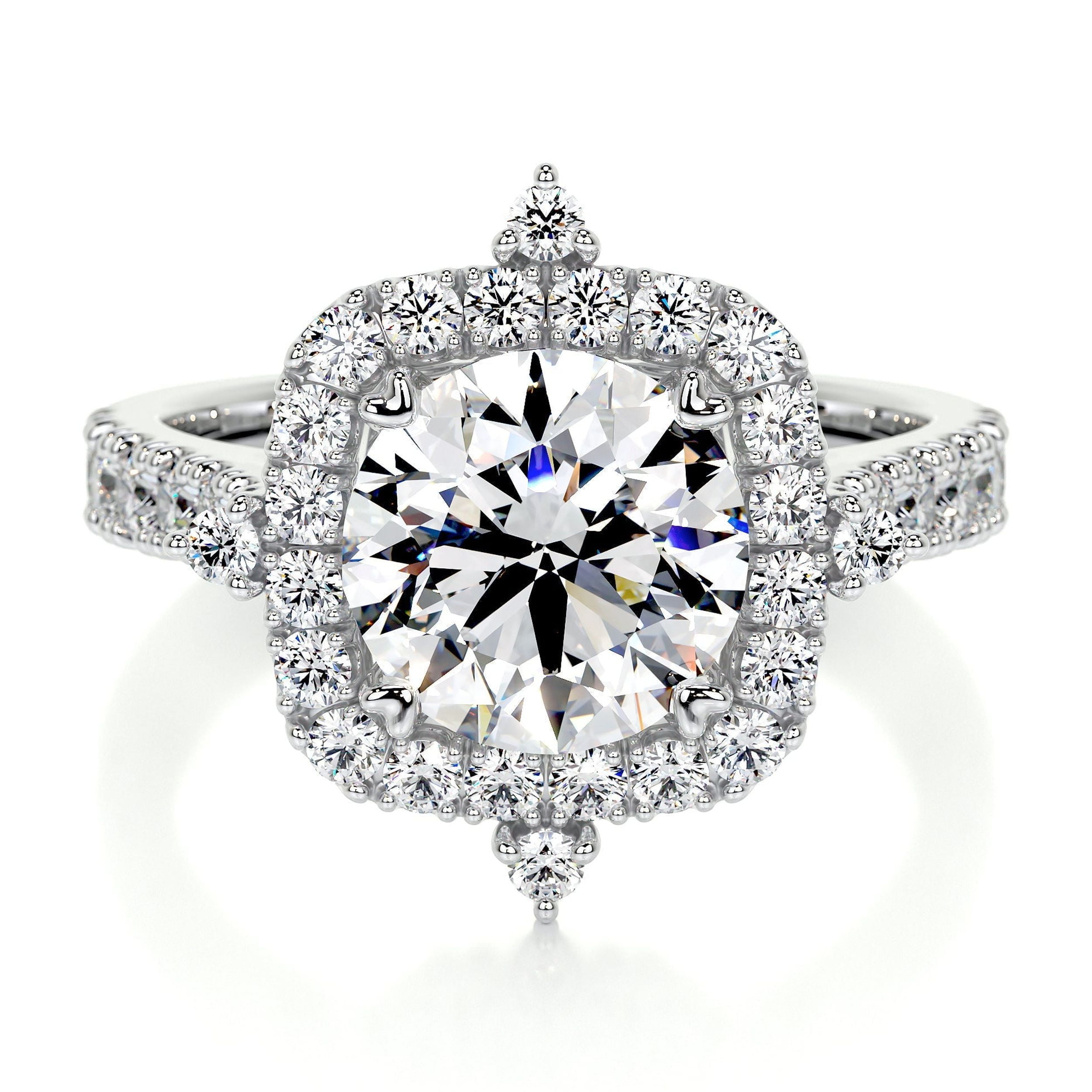 Ariana Jewel Wedding Ring - Round Cut Brilliant 2 Ct Diamond Ring - 14K ...