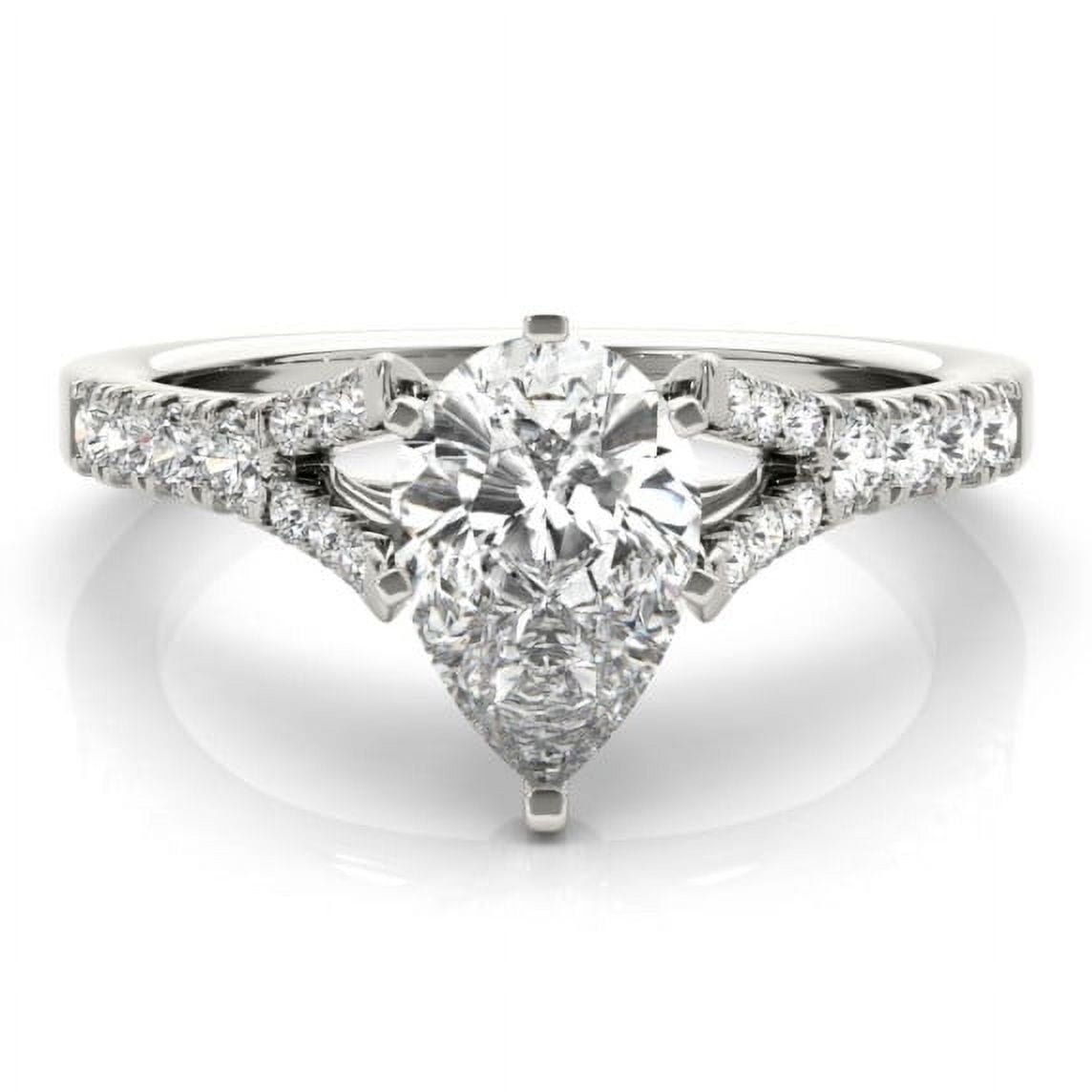 Ariana Jewelry 1.9 Ct Pear Cut Hidden Moissanite Ring for Her - Split ...