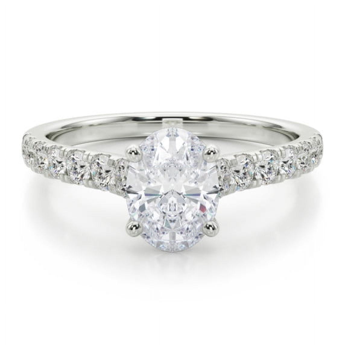 Ariana Jewelry 14K White Gold Plated 2.01 Ct Oval Cut Moissanite Ring - Hidden Halo Solitaire ...